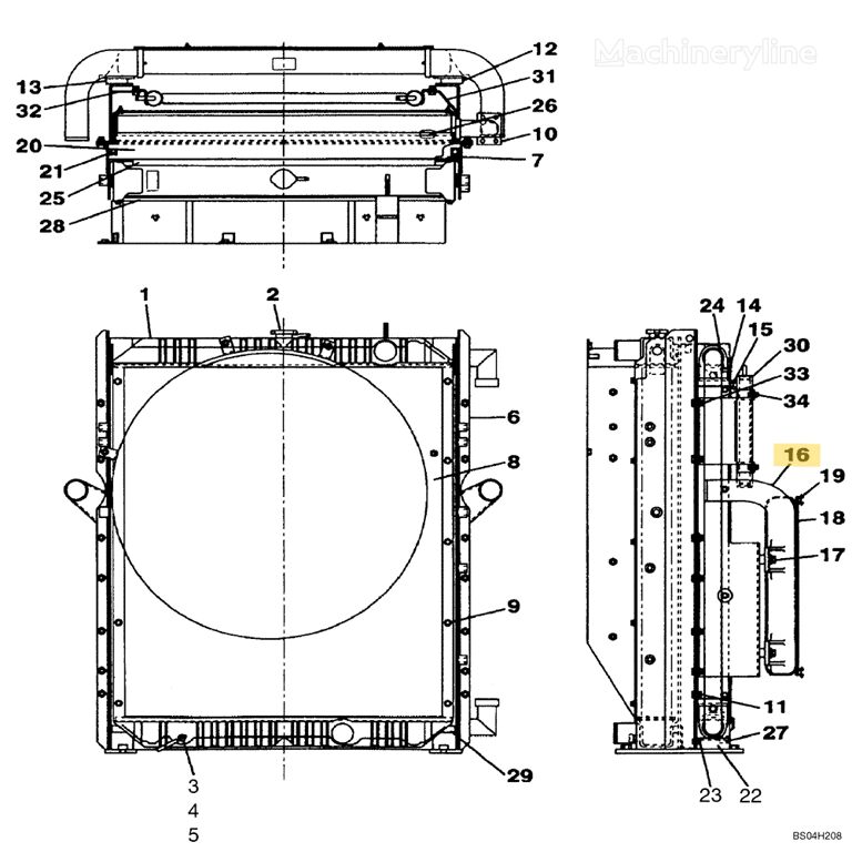 Case LL00083 LL00083 radijator za hlađenje motora za Case CX330 CX350 bagera