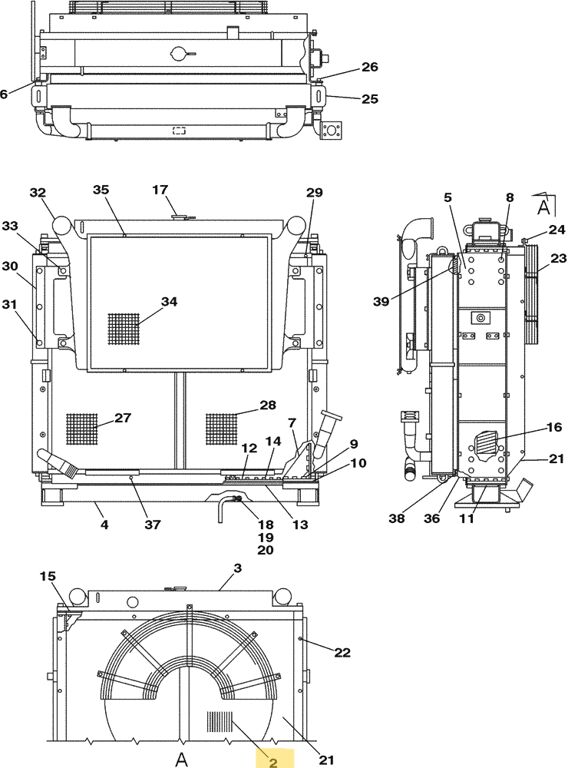 Case LN00074 LN00074 radijator za hlađenje motora za Case CX800 bagera