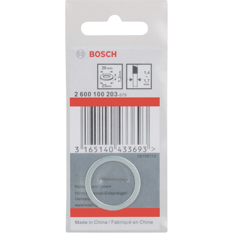 Bosch – Redukcioni prsten za listove kružne testere 25 x 20 x 1,2 mm – 2600100203