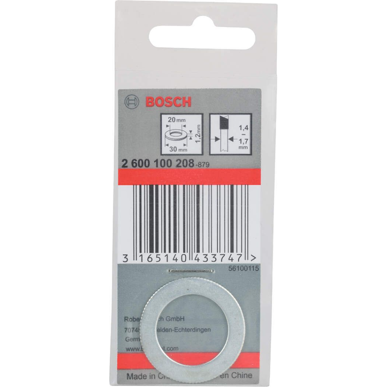 Bosch – Redukcioni prsten za listove kružne testere 30 x 20 x 1,2 mm – 2600100208