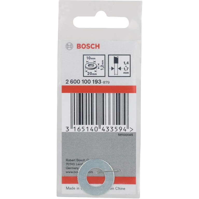 Bosch – Redukcioni prsten za listove kružne testere 20 x 10 x 1,2 mm – 2600100193