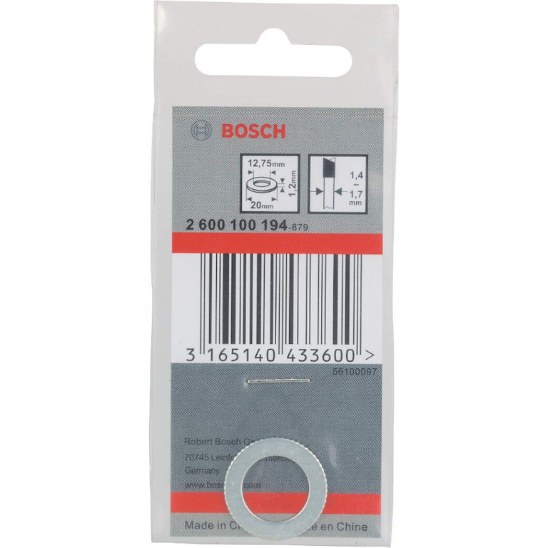 Bosch – Redukcioni prsten za listove kružne testere 20 x 12,75 x 1,2 mm – 2600100194