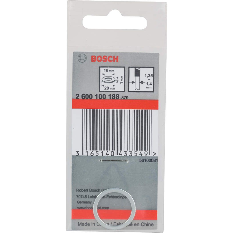 Bosch – Redukcioni prsten za listove kružne testere 20 x 16 x 1 mm – 2600100188