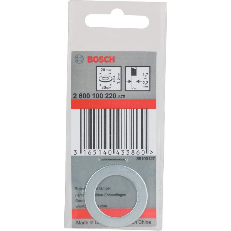 Bosch – Redukcioni prsten za listove kružne testere 30 x 20 x 1,5 mm – 2600100220