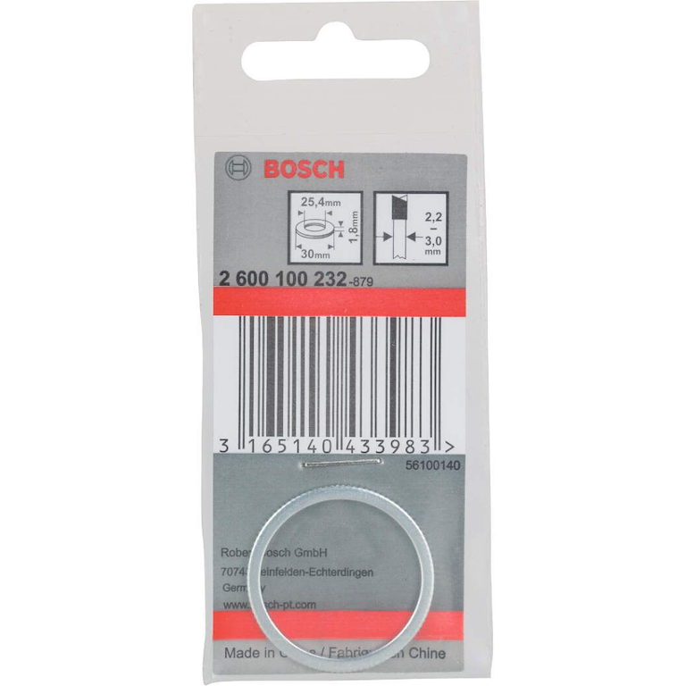 Bosch – Redukcioni prsten za listove kružne testere 30 x 25,4 x 1,8 mm – 2600100232