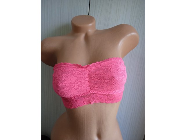 NOV H&;M NEON ROZE CROP TOP CIPKANI S/M