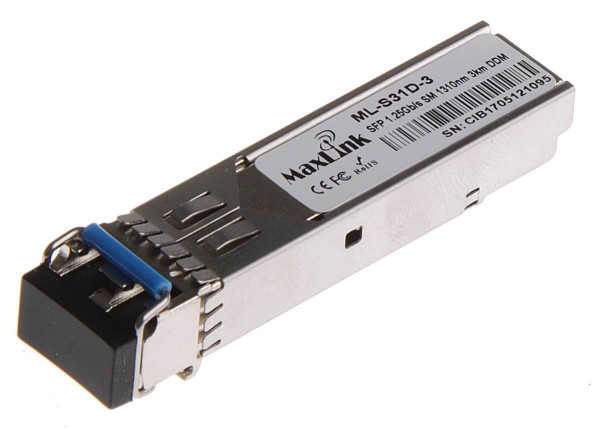 Maxlink 1.25G SFP optički modul,SM, 1310nm, 3km, 2xLC konektor,DDM