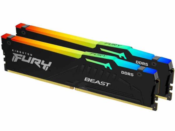 Memorija KINGSTON 32GB(2x16GB)DIMMDDR56800MHzCL34FURY Beast RGB XMP' ( 'KF568C34BBAK2-32' )