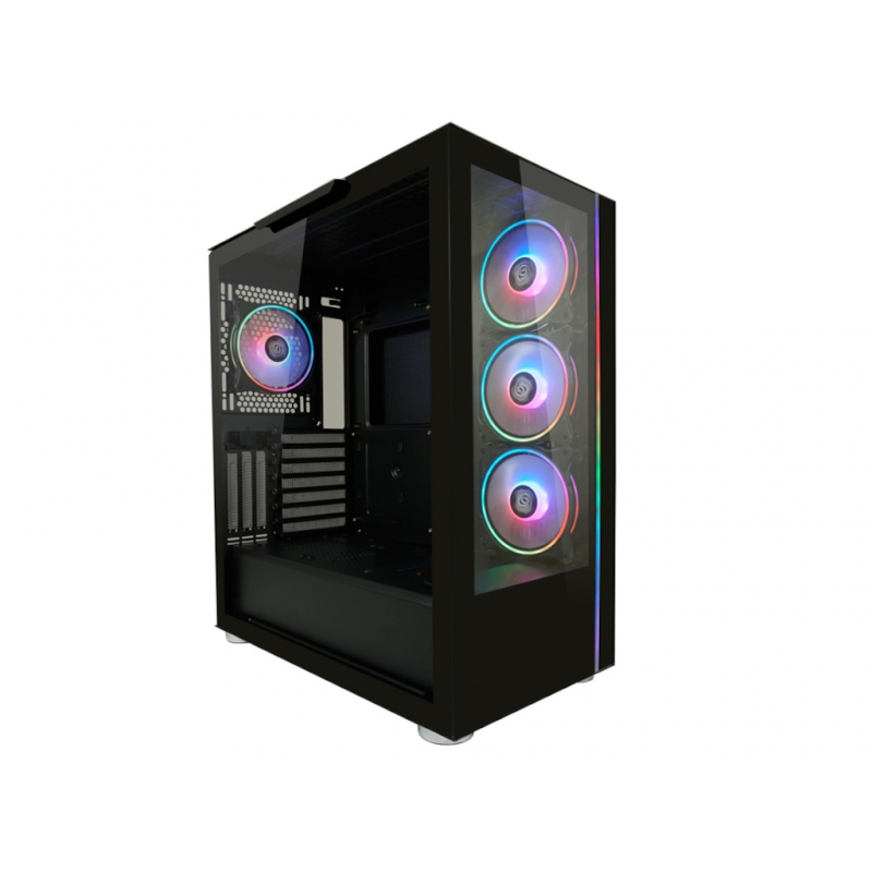 Kućište LC POWER 808B-ON Midi-Tower/ATX/EATX/Micro-ATX/Mini-ITX/bez napajanja/ARGB/crna