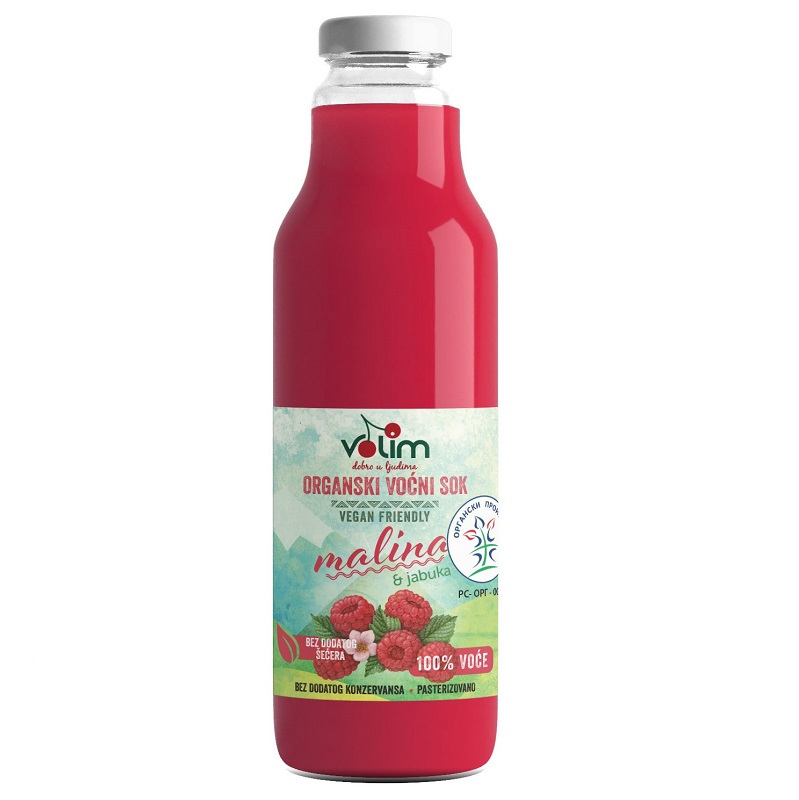 VOLIM - ORGANSKI VOCNI SOK MALINA 750ML