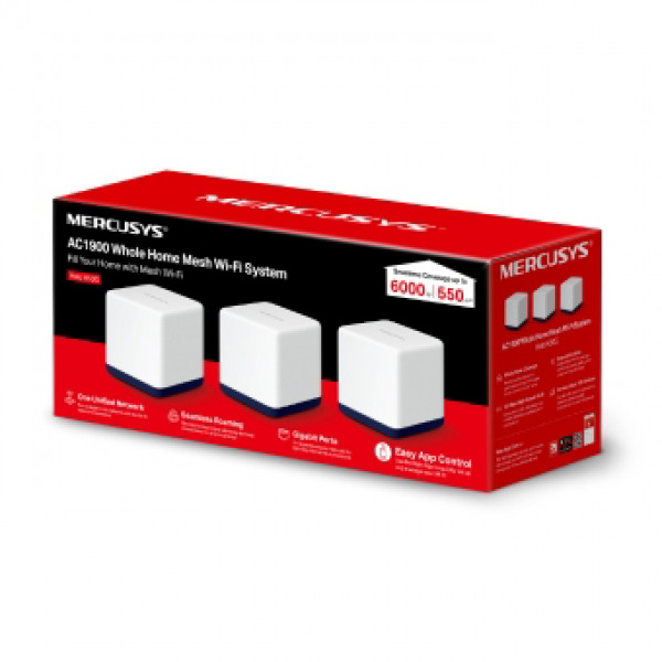 Mercusys Halo H50G (3-pack), AC1900 Whole Home Mesh Wi-Fi System