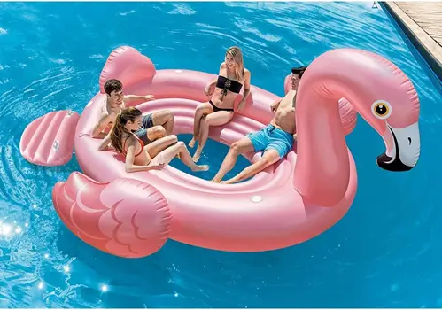 Intex dušek za vodu - Flamingo Party Island 4.22 x 3.73 x 1.85m (055769)