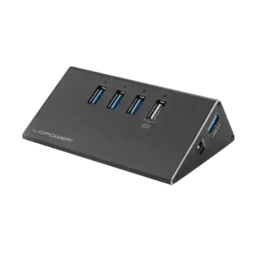 LC POWER USB hub 3.0 LC-hub-ALU-2B-4 aluminijum sivi