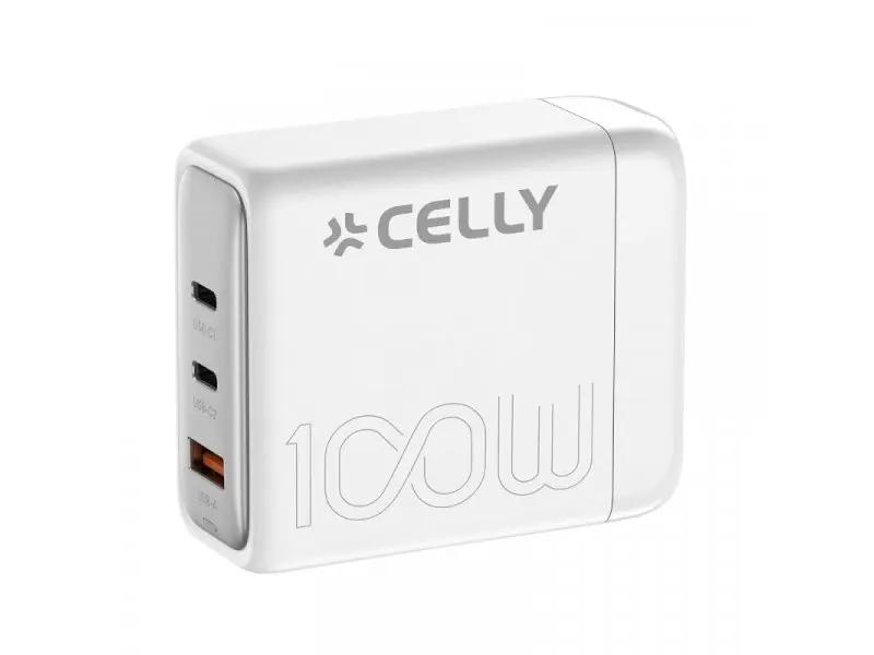 Celly Pro Power PS3GAN100WWH Punjač, 100W, Beli