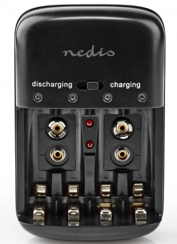 NEDIS Punjač baterija AA/AAA crni