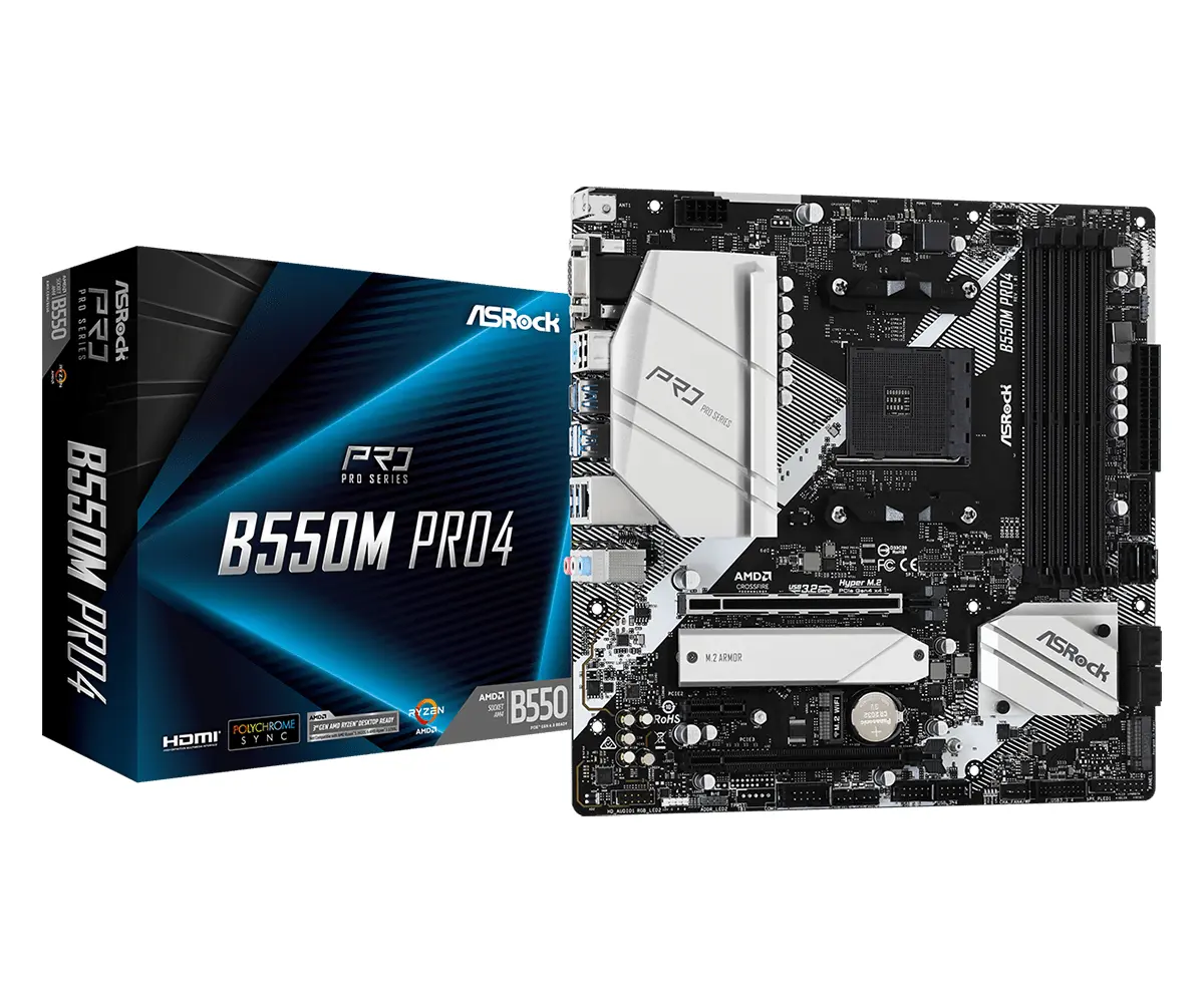 Asrock B550M Pro4 AMD B550 Socket AM4 mikro ATX