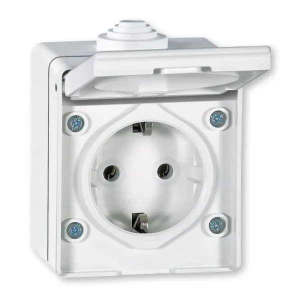 ALING-CONEL Priključnica dvopolna 16A 250V~ plastična IP54 bela