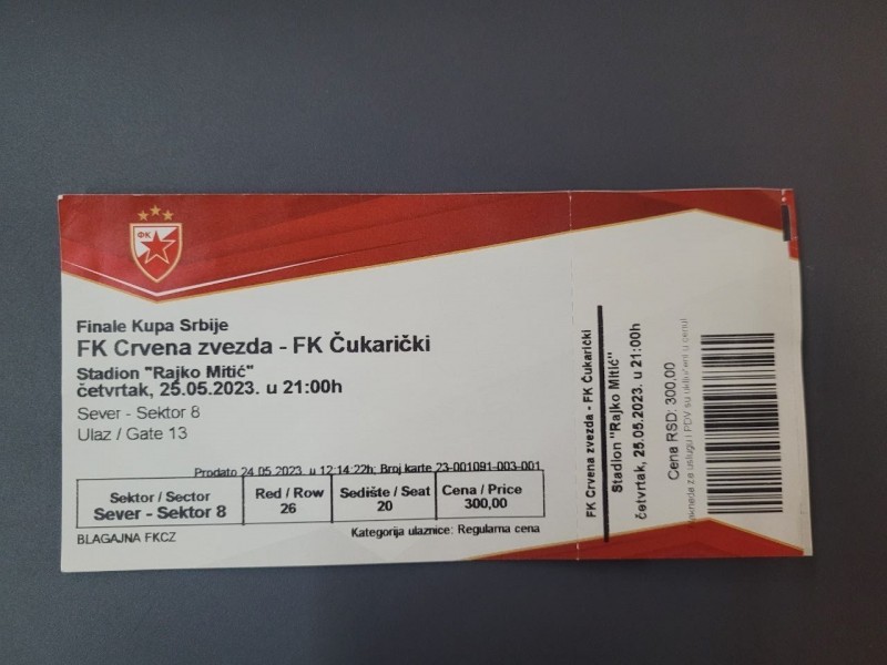 Fk Crvena Zvezda - Fk Cukaricki 25.05.2023.