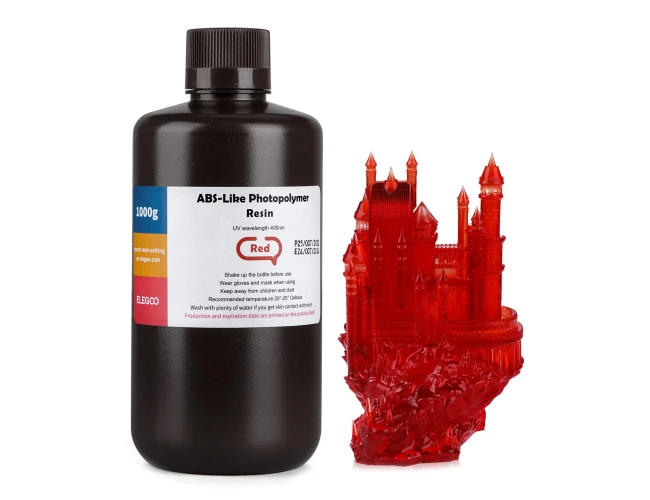 Elegoo ABSlike Resin Clear Red smola za 3D štampač 1kg