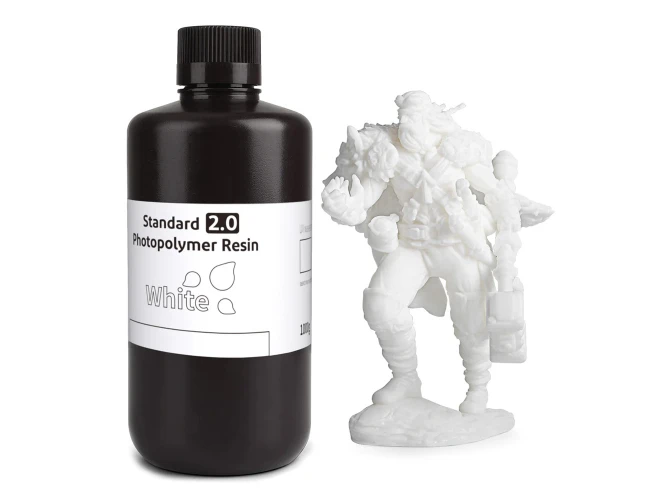 Elegoo Standard Resin 2.0 bela smola za 3D štampač 1kg