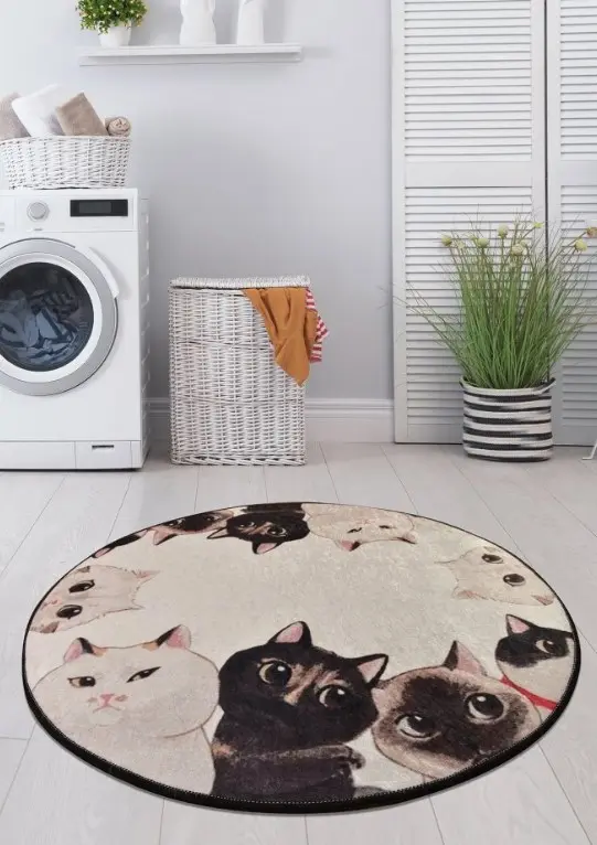 L'Essentiel Maison Kupatilski otirač Angry Cats, 90cm, Bež