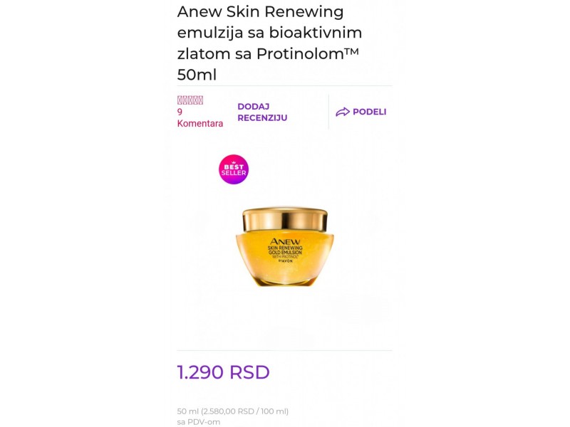 Avon Anew emulzija sa zlatnim česticama-novo