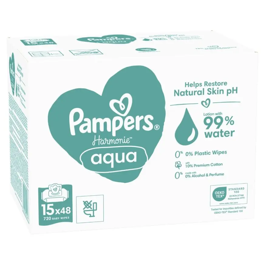 Pampers Aqua Vlažne maramice, 15x48 komada