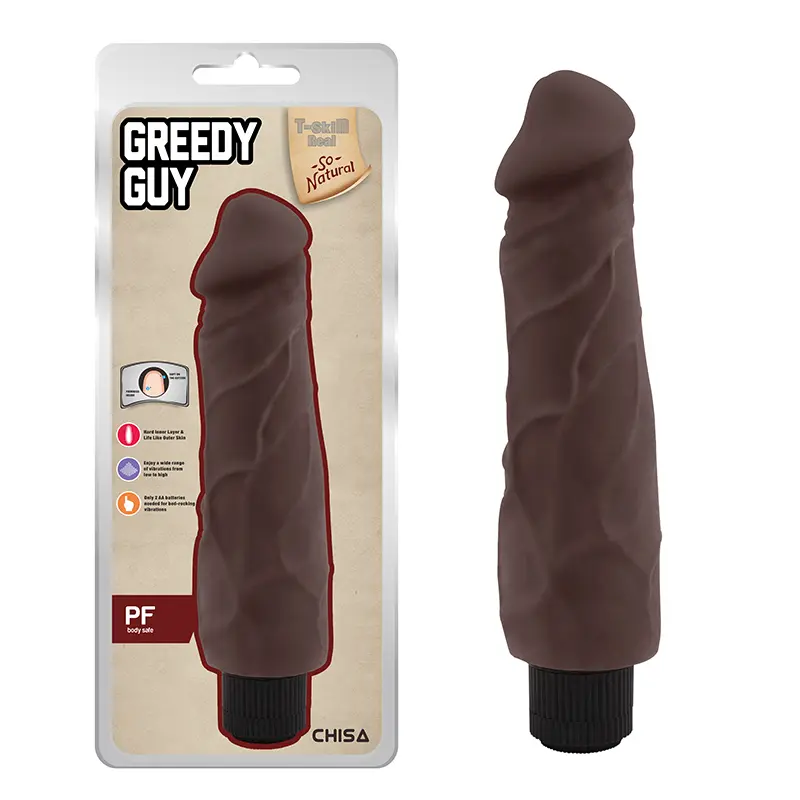 Greedy Guy Mekani Realistični vibrator, Braon, 24 cm