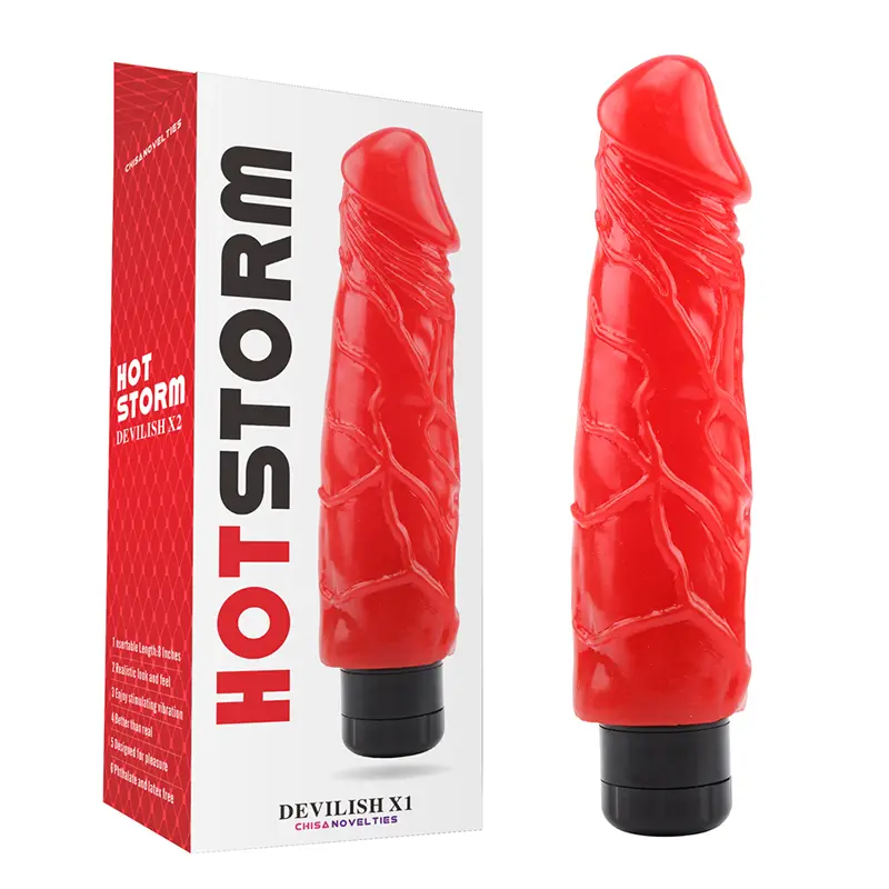 Devilish X1 Vibrator, Crveni, 23.8 cm