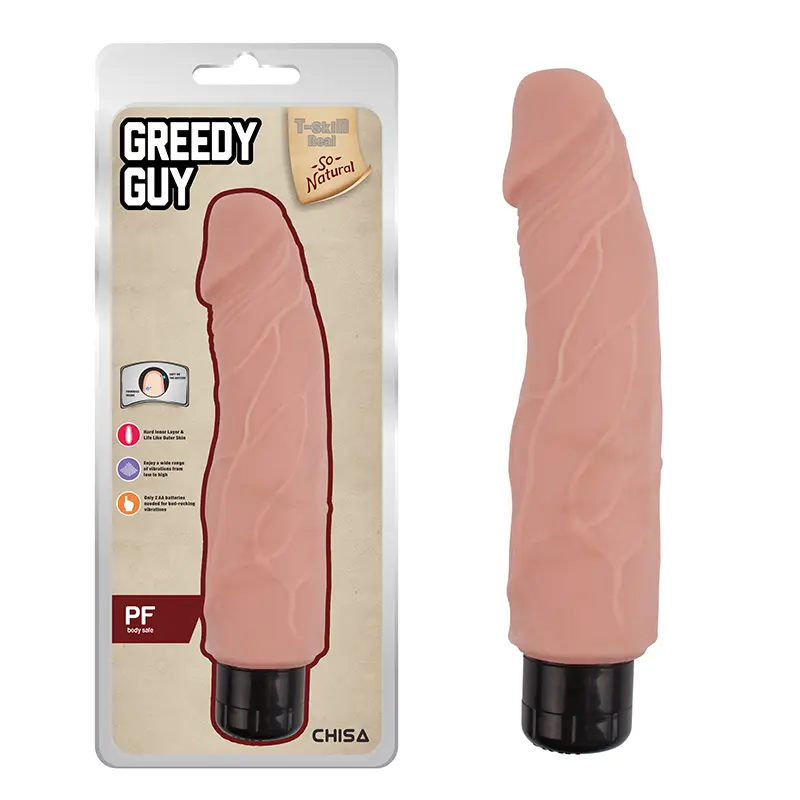 Greedy Guy Flesh Mekani Realistični vibrator, Boja kože, 24 cm