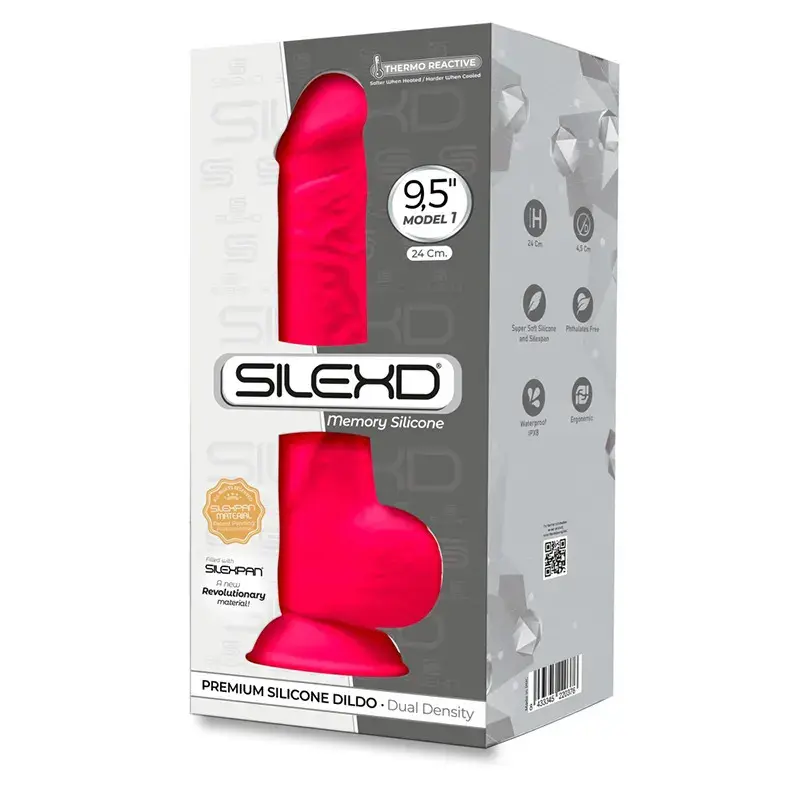 Silexd Dildo, Silikonski, Termoaktivni, 24cm, Roze