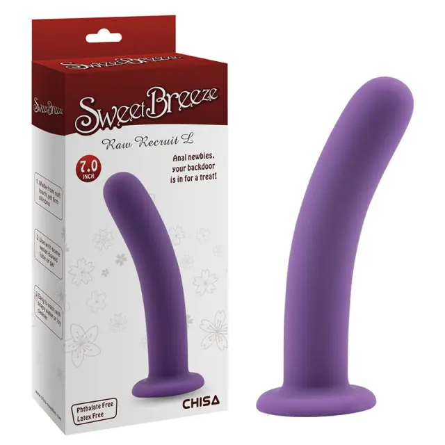 Raw Recruit Silikonski dildo bez testisa, Ljubičasti, 17.8 cm