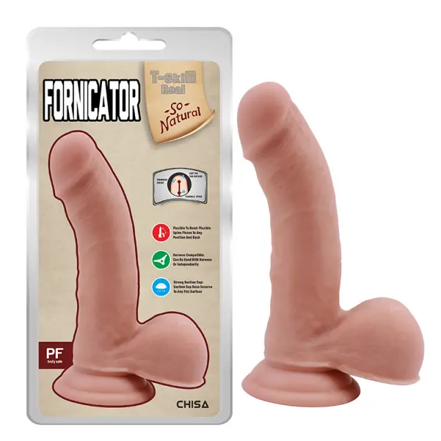 Fornicator Mekani dildo, Boja kože, 19 cm