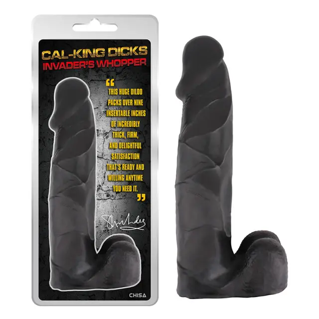 Invader's Whopper Veliki dildo, Crni, 36 cm