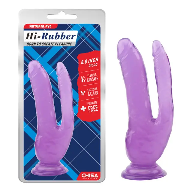 Dildo za duplu penetraciju, Ljubičasti, 20 cm