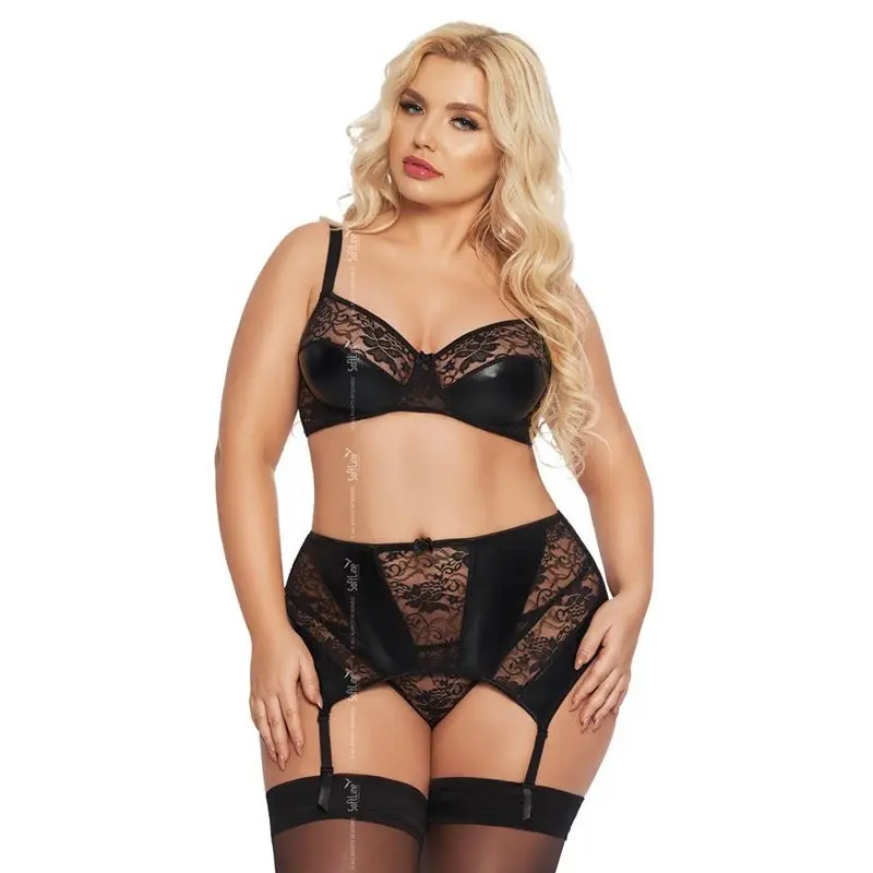 Joana Erotski set, Plus size, Crni