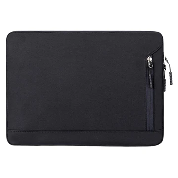 WATER RESISTANT ELEGANT OXFORD LAPTOP SLEEVE W. SIDE POCKET - 13.3" - BLACK