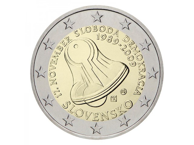 Slovacka 2 euro 2009. UNC 17 November 1989