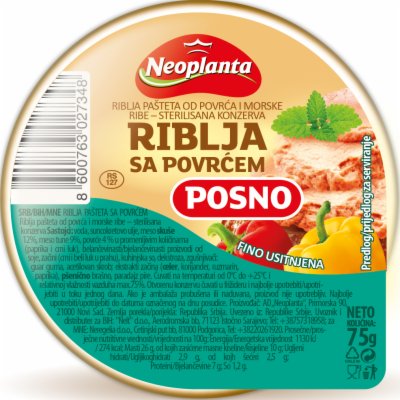 PASTETA RIBLJA SA POVRCEM NEOPLANTA 75G
PASTETA RIBLJA SA POVRCEM NEOPLANTA 75G