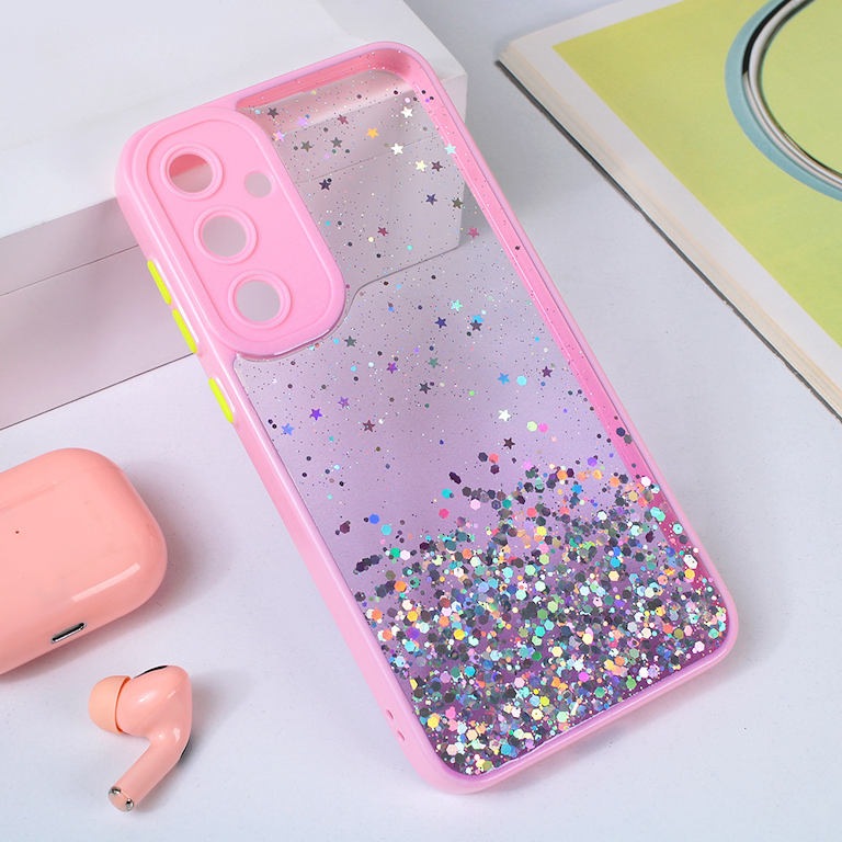 Maska Frame Glitter za Samsung A356B Galaxy A35 5G roze