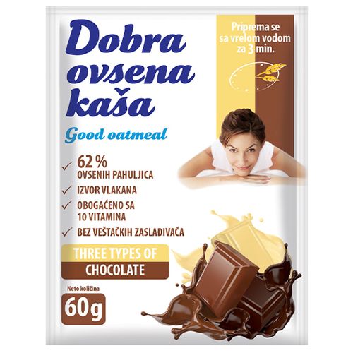 DOBRA OVSENA KAŠA sa 3 vrste čokolade 60g