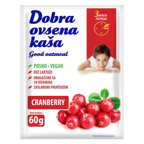 DOBRA OVSENA KAŠA sa brusnicom 60g