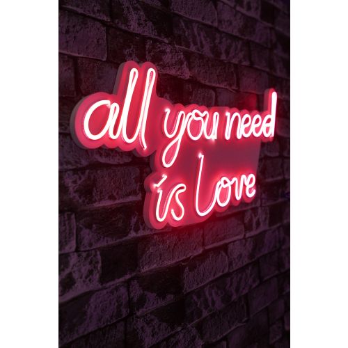 Wallity All You Need is Love - Crvena Dekorativna Plastična LED Rasveta