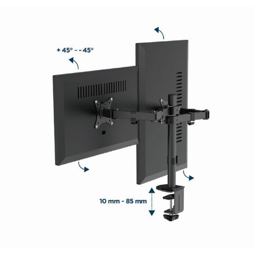 MA-D2-03 * Gembird Podesivi dupli stoni drzac za monitor, tilt, 17-32 max.2x9kg (1849)