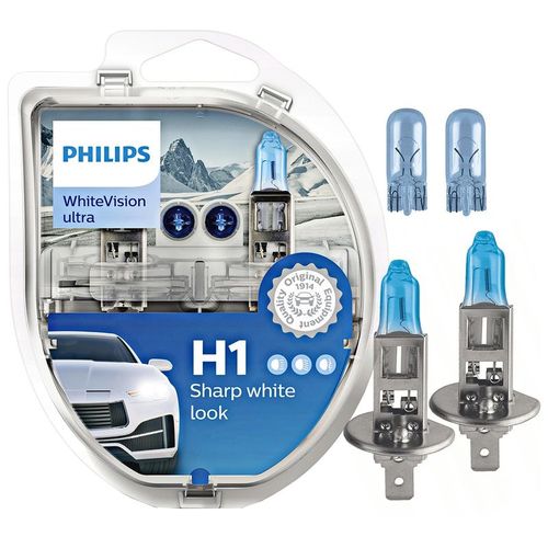 Sijalica H1+W5W +60% PHILIPS White Vision Ultra Set 2 + 2 kom,