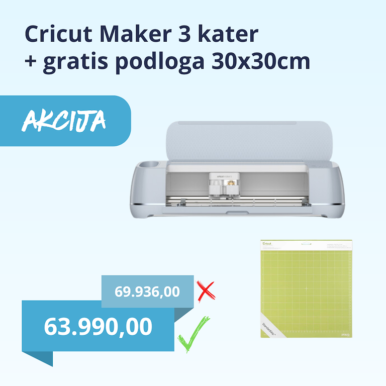 Kater Cricut Maker 3 na akciji + gratis standard podloga 30x30cm
