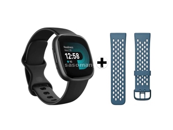 FITBIT Versa 4 Sports Pack Versa 4 black smart watch + blue