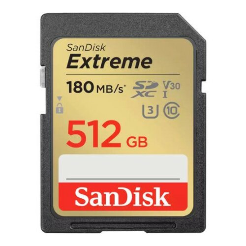 SanDisk Extreme SDXC 512GB 180MB/s UHS-I Class10 U3 V30