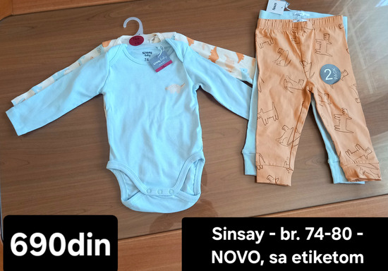 Sinsay komplet za bebe dečake bodi br. 74-80 NOVO