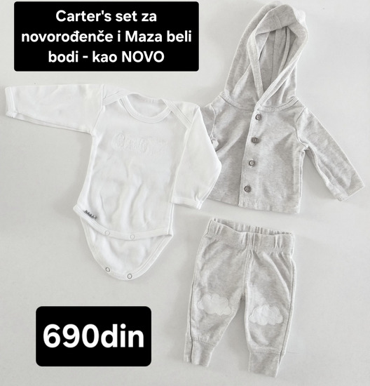 Carter's komplet za bebe novorođenče bodi kao NOVO